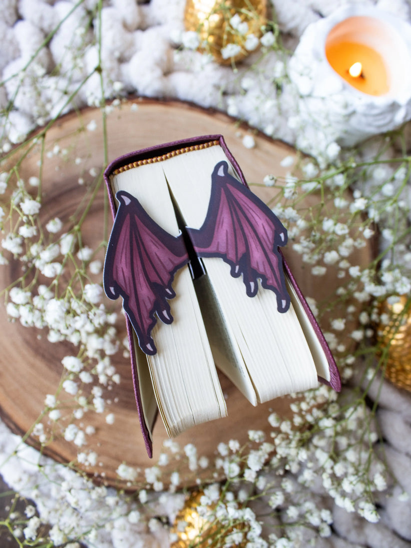 Maroon Dragon Wings 3D Bookmark – Meaggie Moos