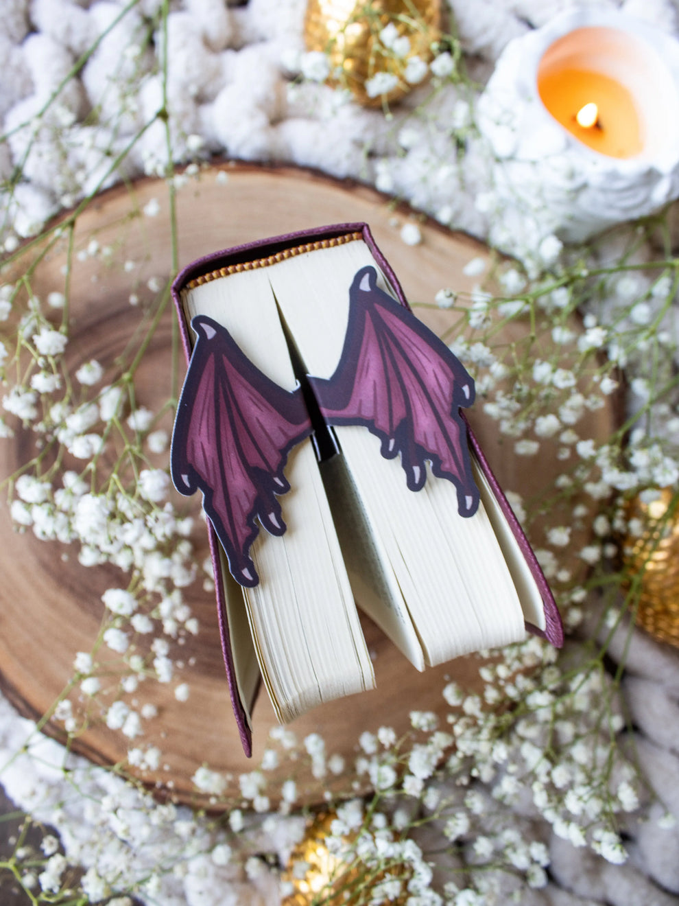 Maroon Dragon Wings 3D Bookmark – Meaggie Moos
