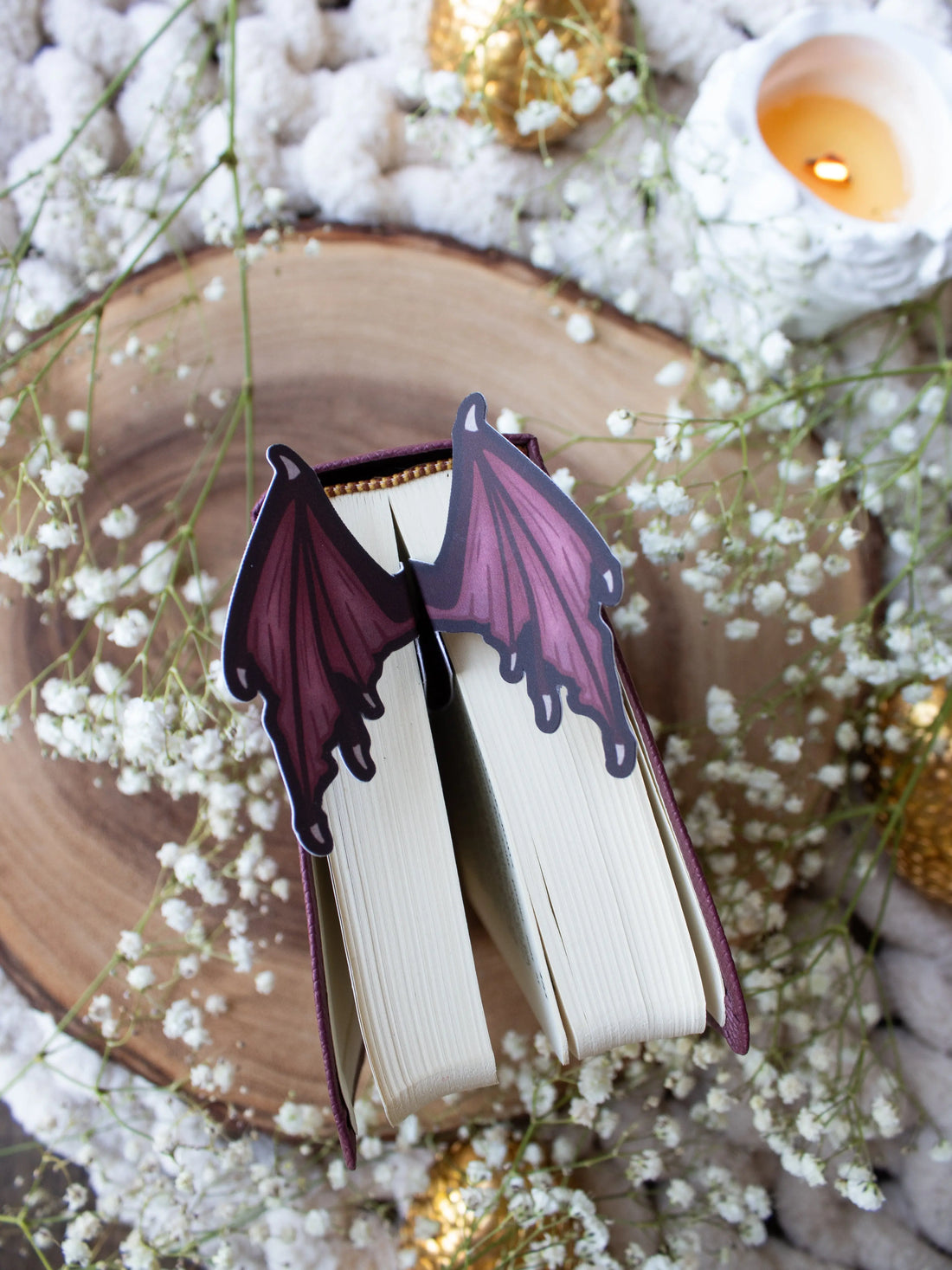Maroon Dragon Wings 3D Bookmark – Meaggie Moos