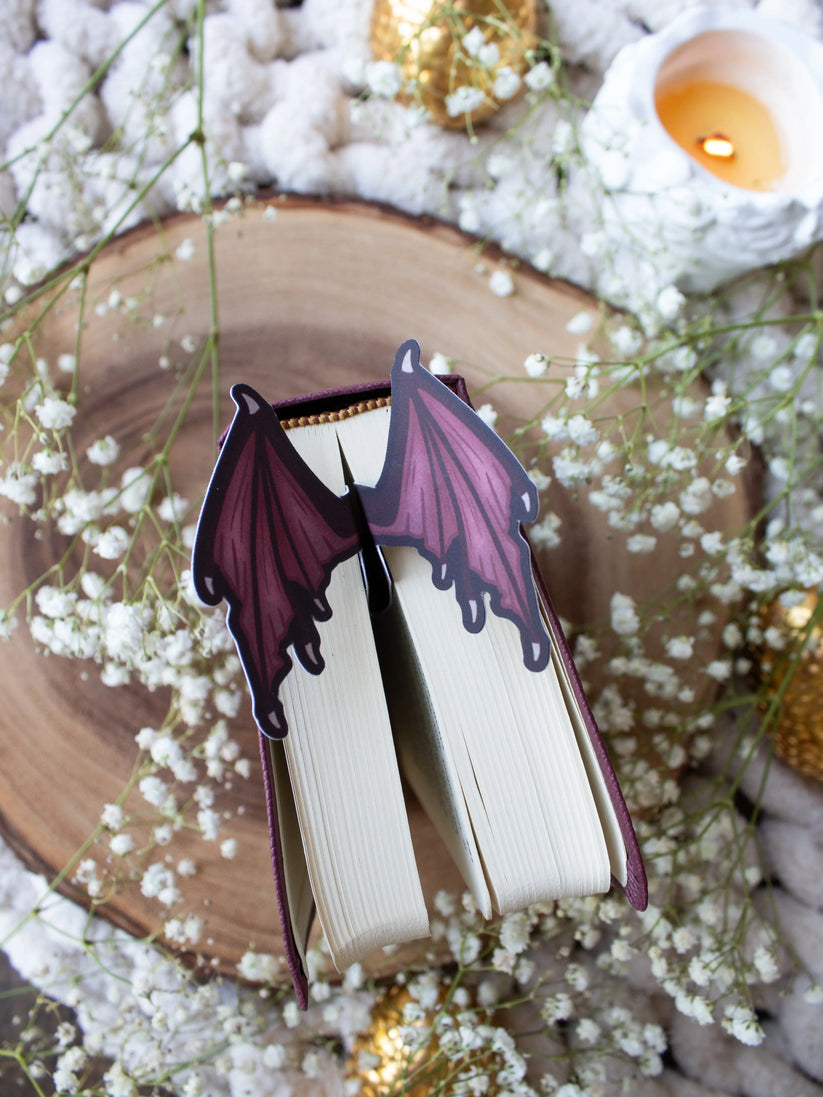 Maroon Dragon Wings 3D Bookmark – Meaggie Moos