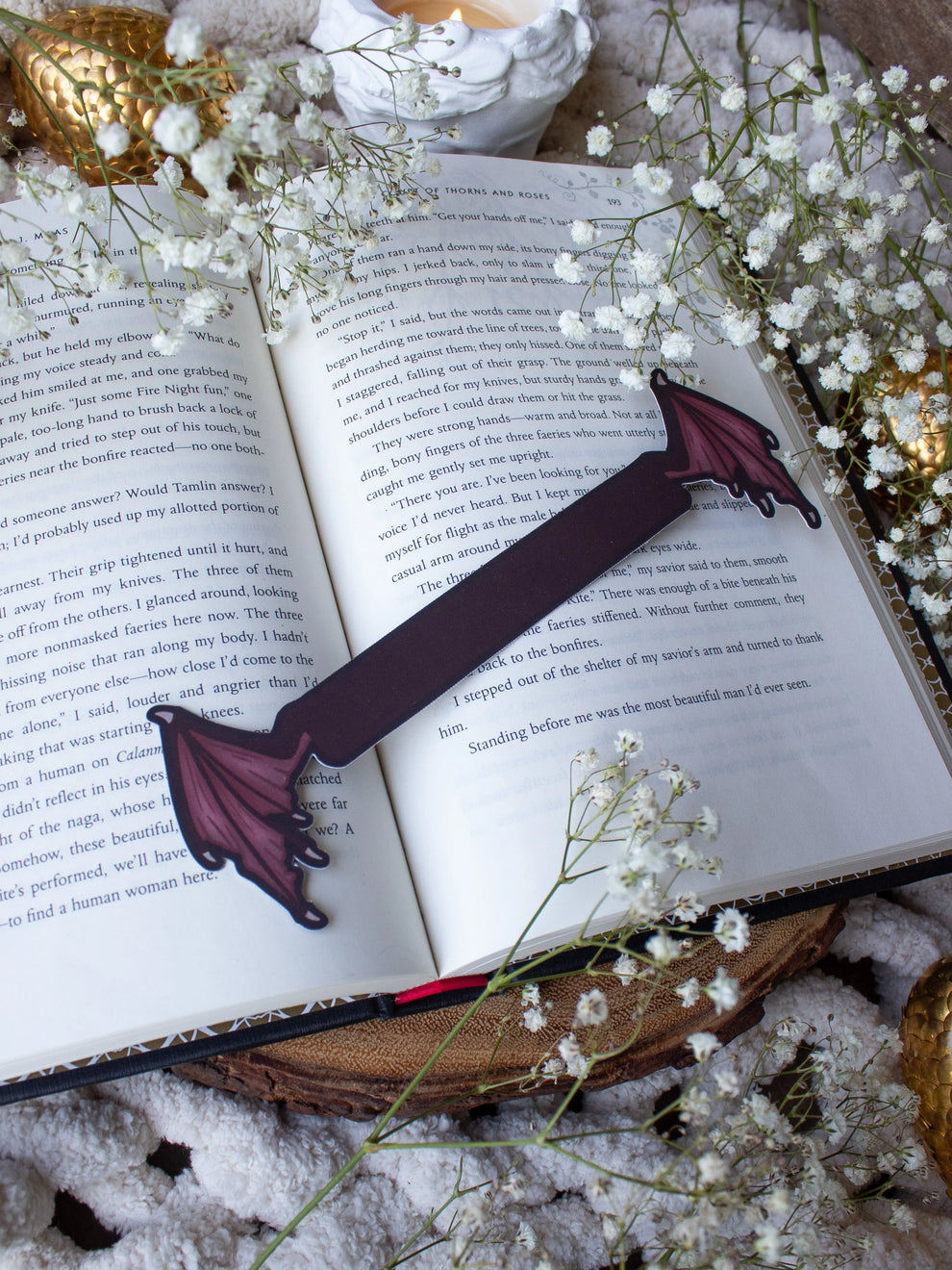 Maroon Dragon Wings 3D Bookmark – Meaggie Moos